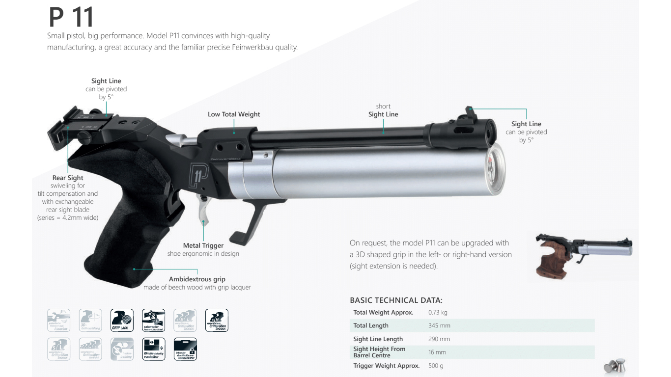 P11 Pistol – Feinwerkbau – Lacey's Shooting Services